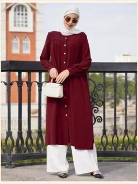 Dresses | Womens Muslim Abaya Long Sleeve Button Down Maxi Dress Kaftan ...